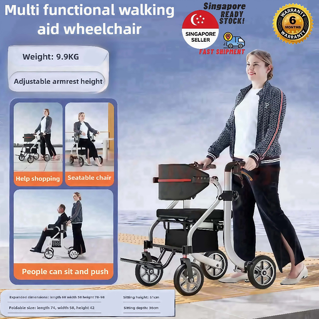 COVNBXN High quality multifunctional walking wheelchair with footrest ...
