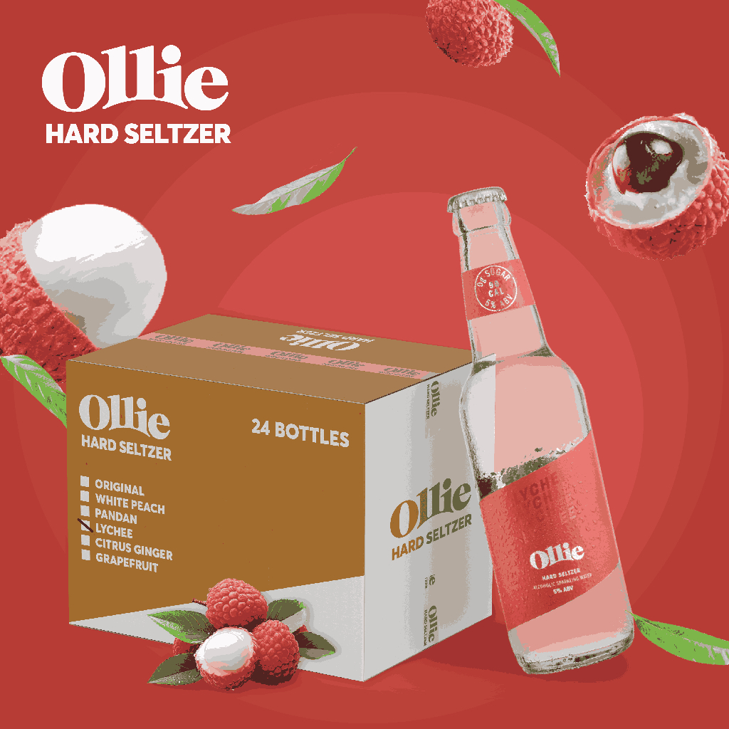 Ollie Hard Seltzer, 330ML*24(Sugar Free,Gluten Free,Low Calorie,5% ABV ...