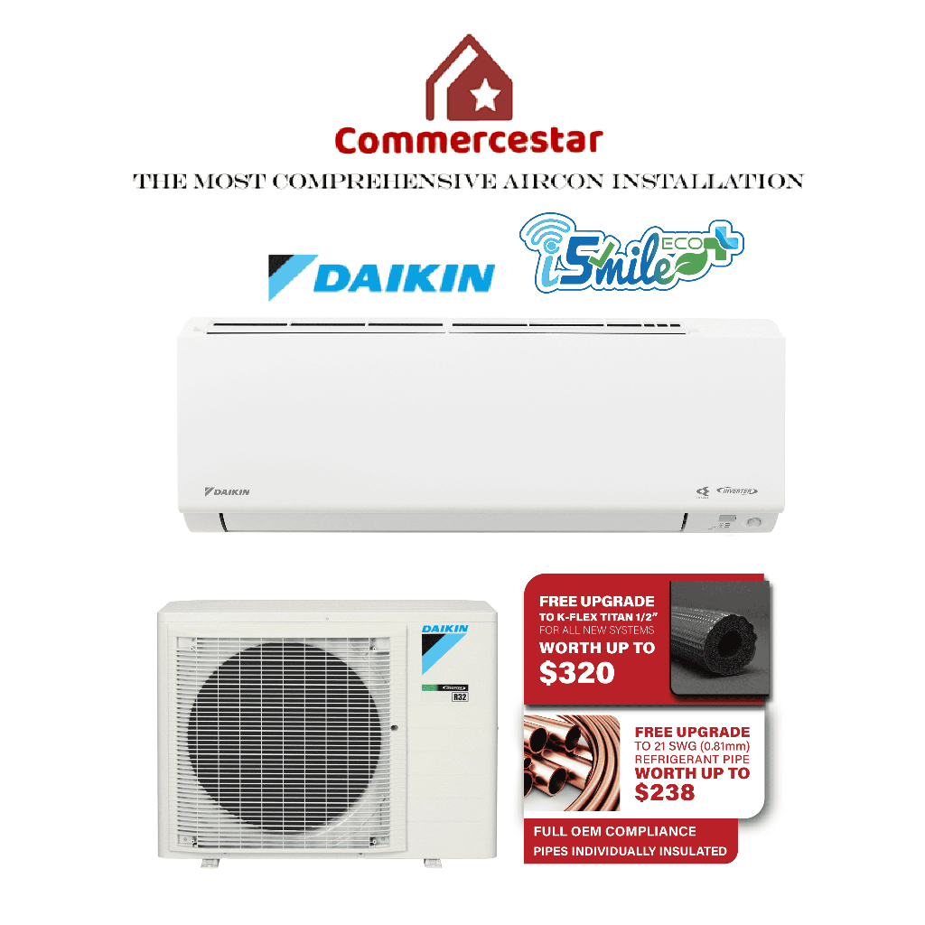 DAIKIN SYSTEM 1 ISMILE ECO+ STREAMER SERIES R32 (INSTALLATION INCLUDED ...