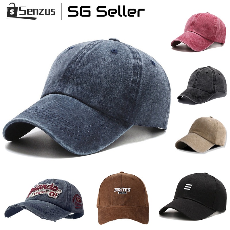 [SG SELLER] Plain Cotton Baseball Cap Women Men Sports Outdoor Solid ...