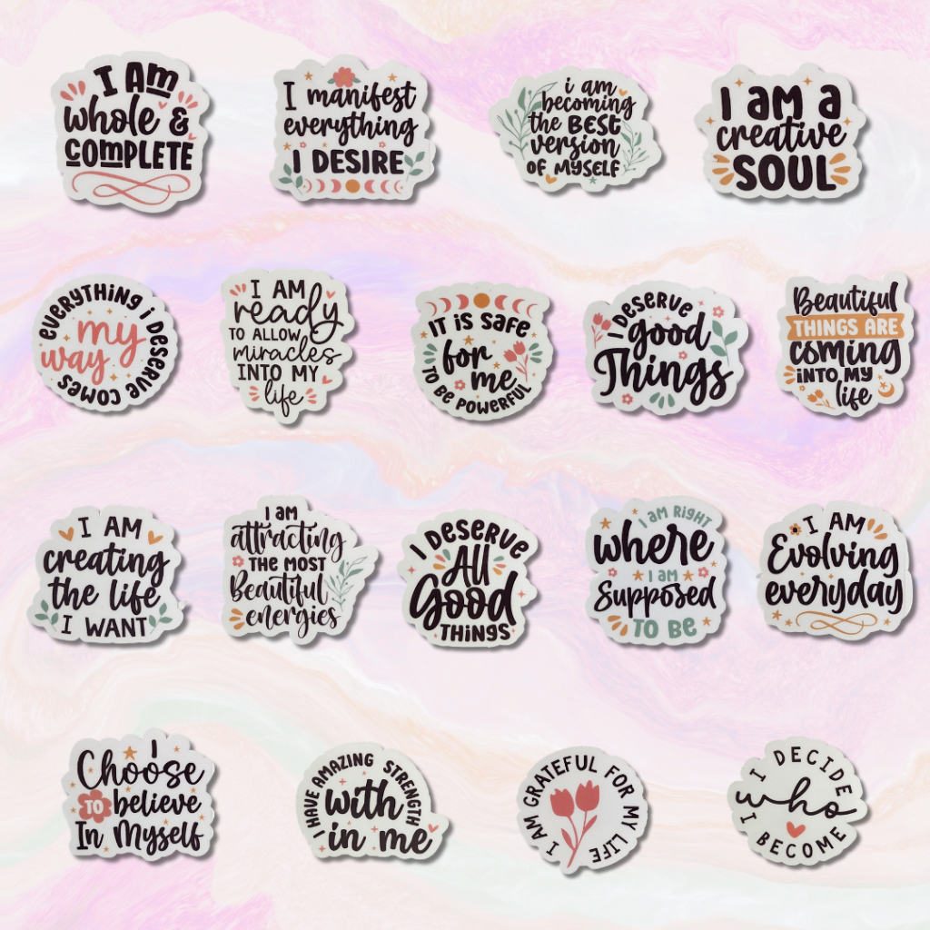 Self-Affirmation Quote Die cut Vinyl Stickers | Motivational and ...