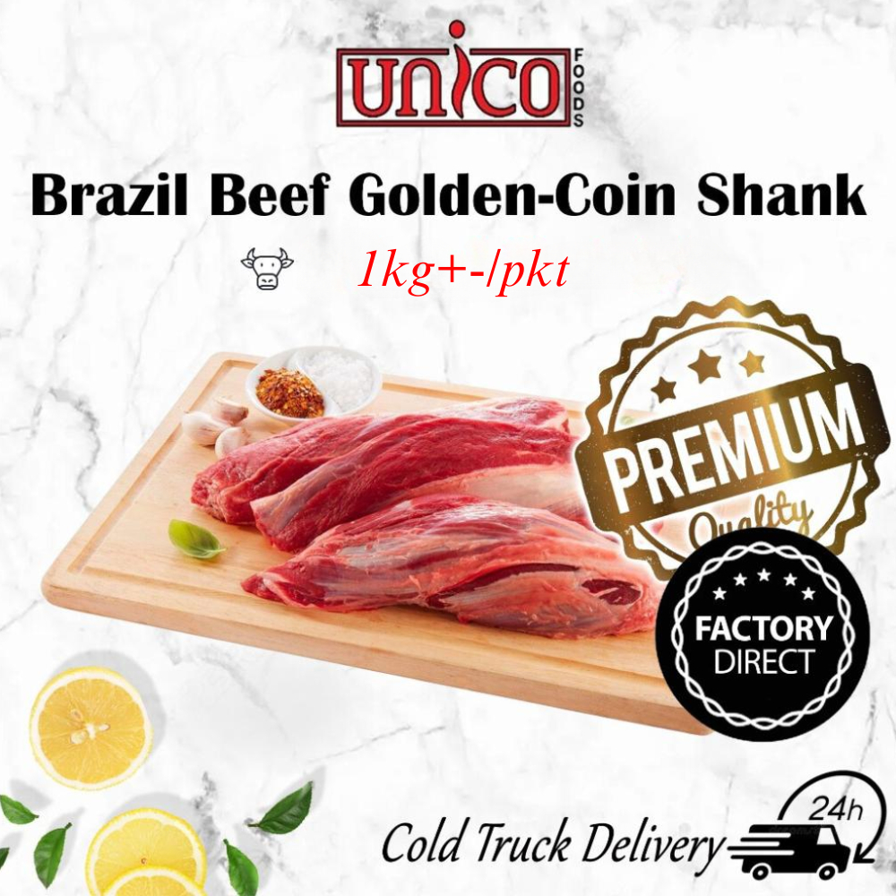 [UNICOFOODS] Brazil Beef Golden-Coin Shank | 巴西金钱牛腱 (1kg) | Shopee ...