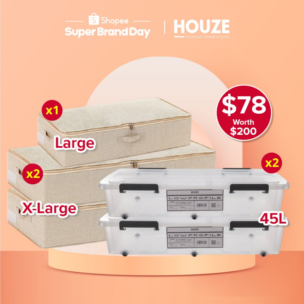Shopee x HOUZE Underbed Storage Essentials Brand Box SGD78 (Worth ...