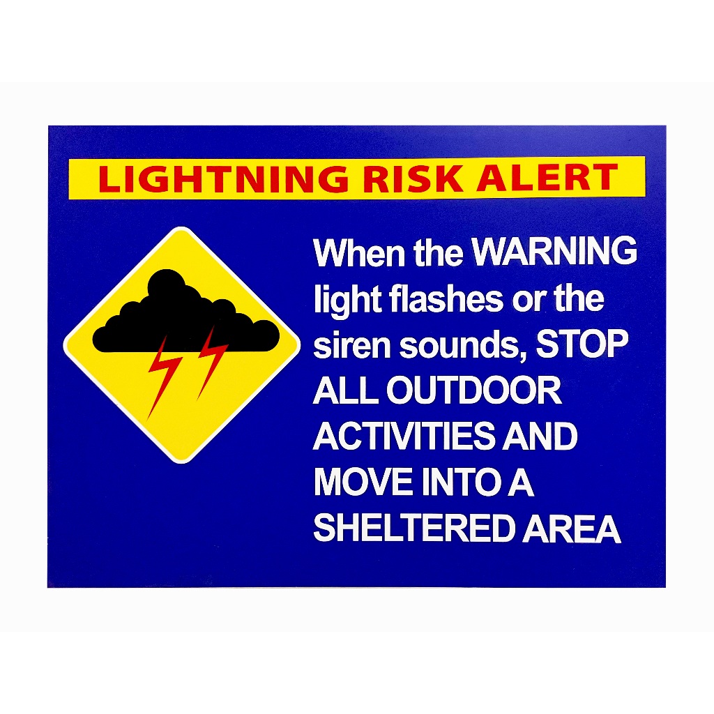 LIGHTNING RISK ALERT SIGN/SIGNAGE | 800mm x 600mm | NOTICE SIGN ...