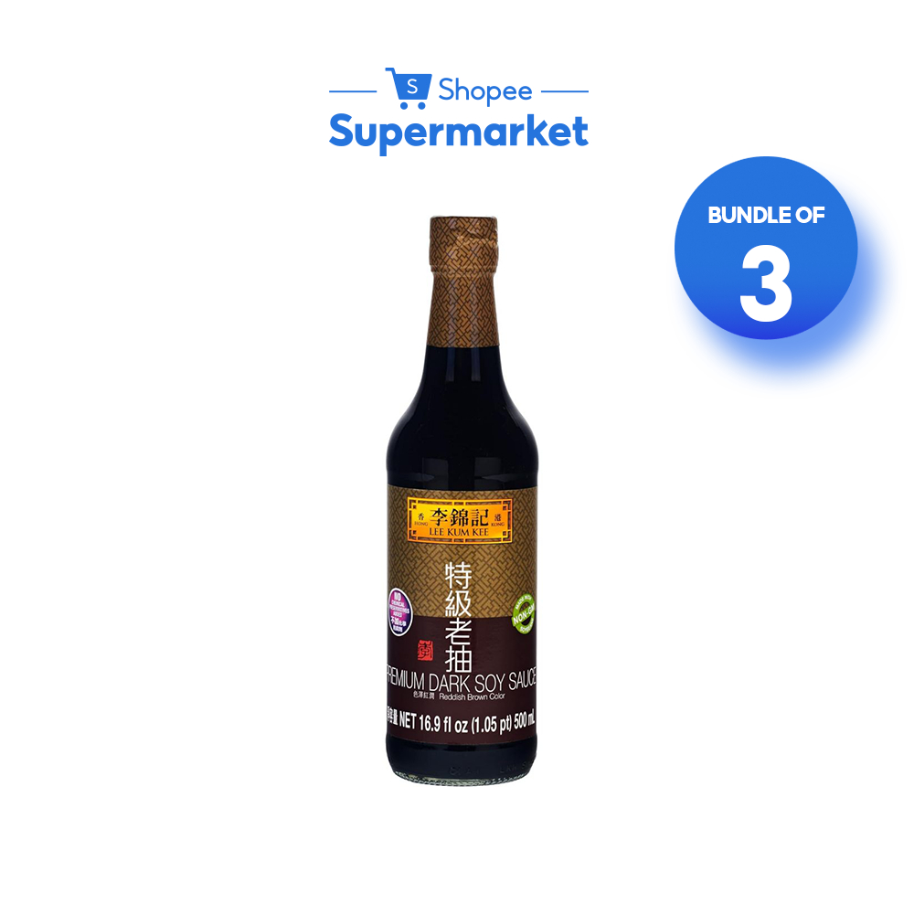 [Bundle of 3] Lee Kum Kee Premium Dark Soy Sauce (500ml) | Shopee Singapore