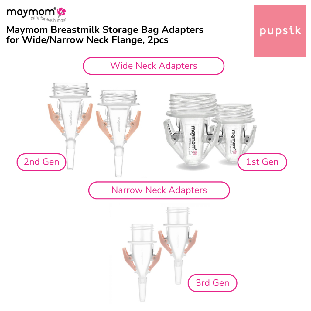 Maymom Breastmilk Storage Bag Adapters for Wide/Narrow Neck Flange ...