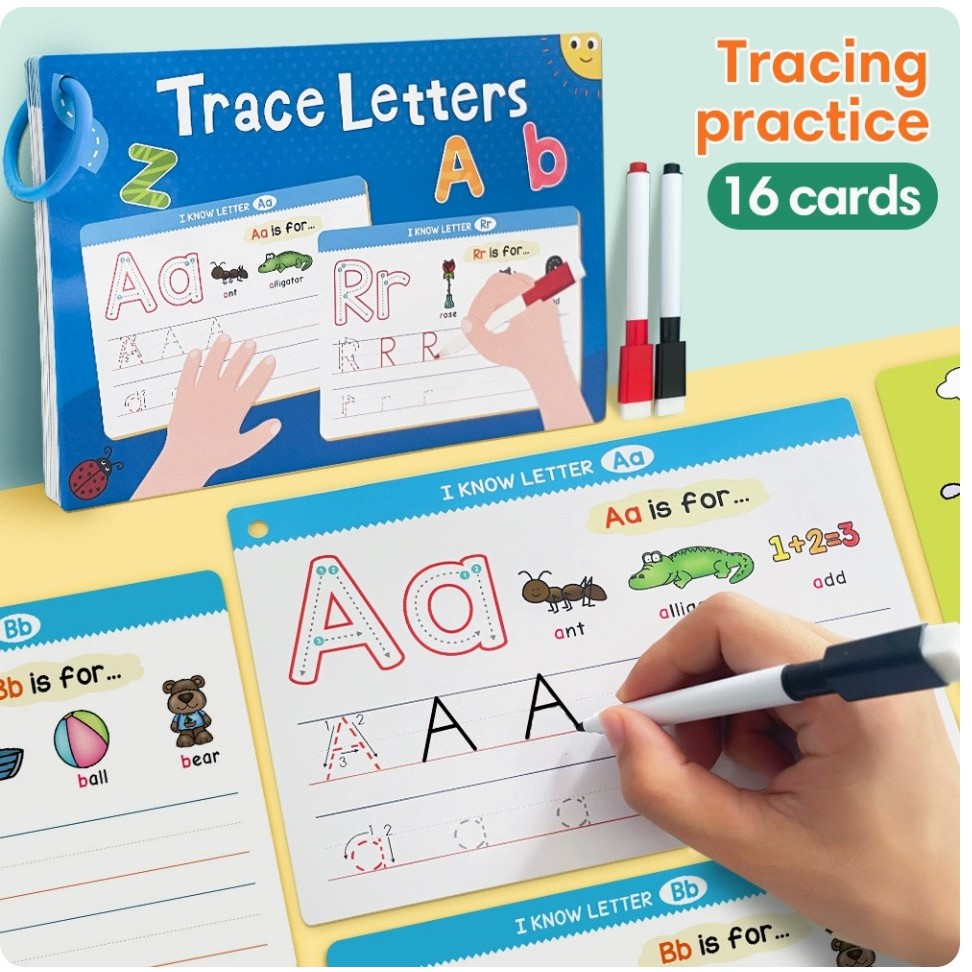 Kids English Tracing Book Card number alphabet for Preschool ...