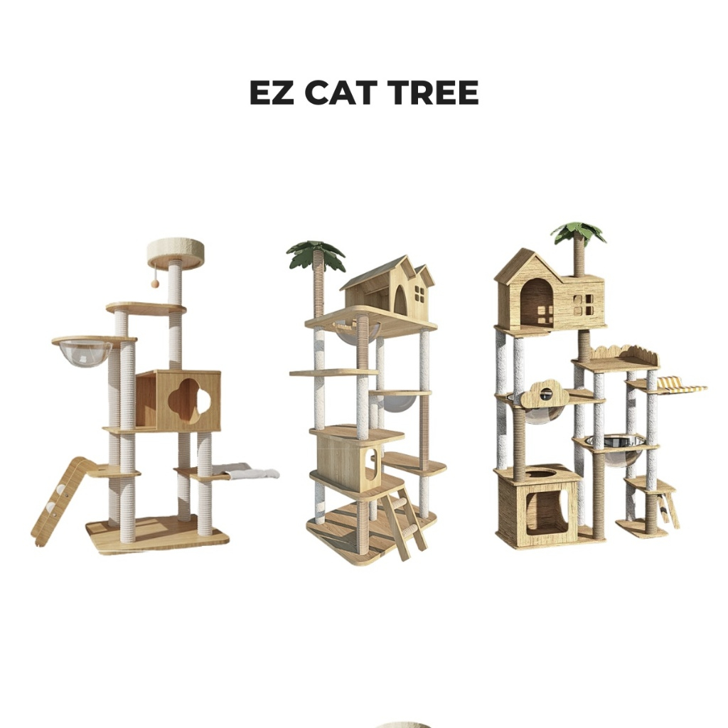EZ Cat Tree / Condo - Multi-Tier Cat Condo | Shopee Singapore