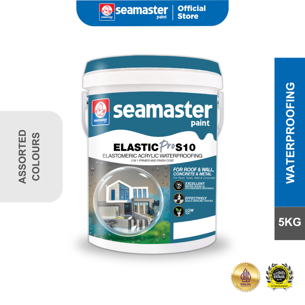 Seamaster Elasticpro S10 8610 Elastomeric Acrylic Waterproofing [2in1 Primer And Finish Coat ...