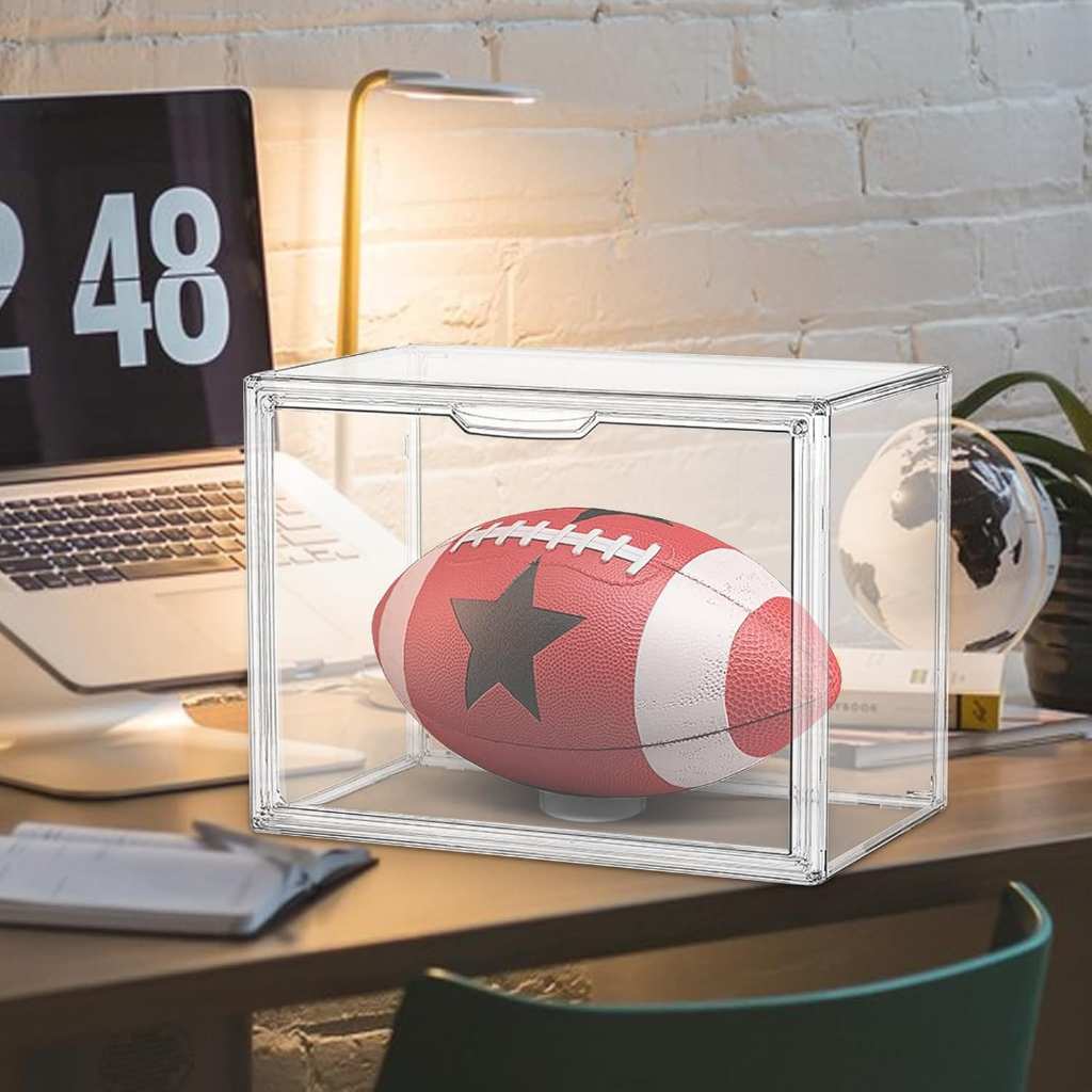 Football Display Case Full Size Clear Acrylic Football Case Display ...