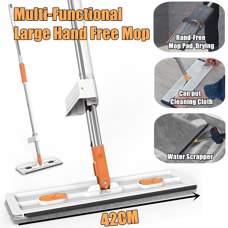 SG Extra Large Flat Mop 42cm | Hands-Free Squeeze Mop with Water ...