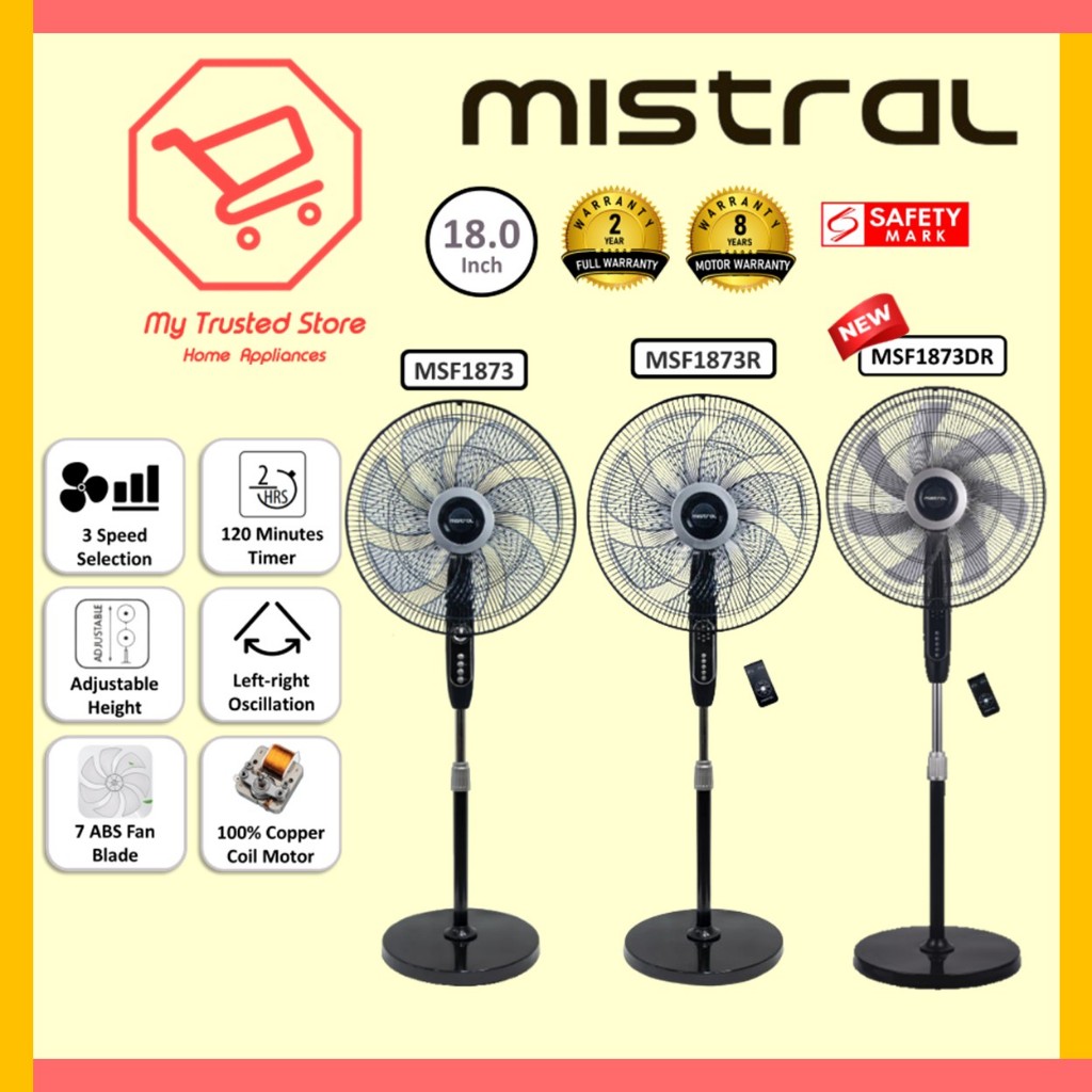 Mistral 18" Stand Fan [MSF1873] / with Remote Control [MSF1873R]/ DC ...