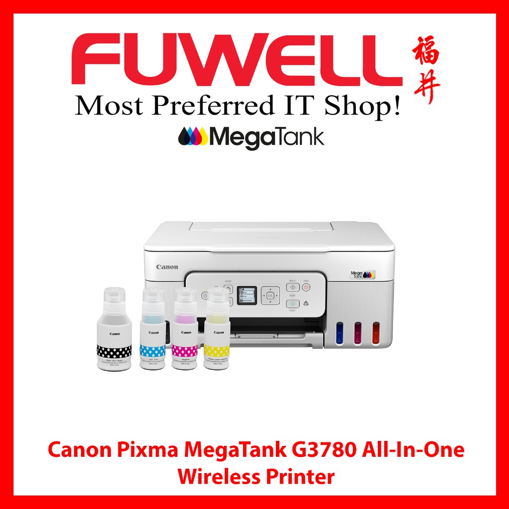 FUWELL - Canon Pixma MegaTank G3780 Wireless All In One Printer ...