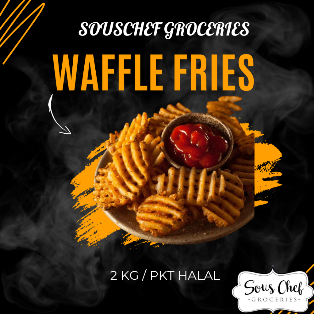 WAFFLE CUT FRIES 2KG HALAL / FINGER FOOD / FROZEN FOOD | Shopee Singapore
