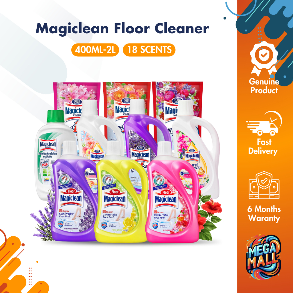 Magiclean Floor Cleaner 400ml 750ml 800ml 900ml 2L - Powerful Cleaning ...
