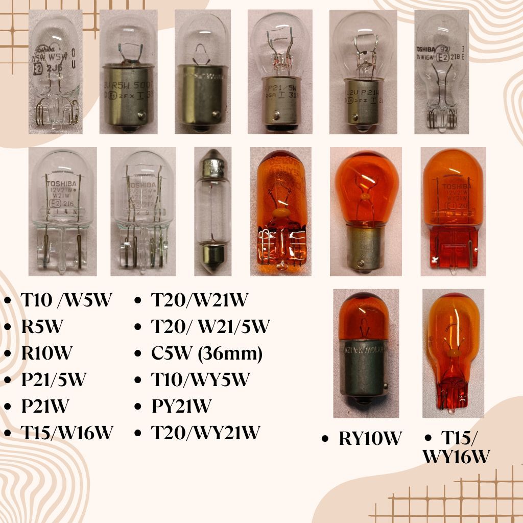 Osram Toshiba Philips GE PY21W PY21W P21/5W P21W C5W R5W R10W T10 W5W ...