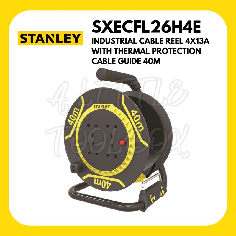 STANLEY INDUSTRIAL CABLE REEL 4X13A, W/ THERMAL PROTECTION,CABLE GUIDE ...