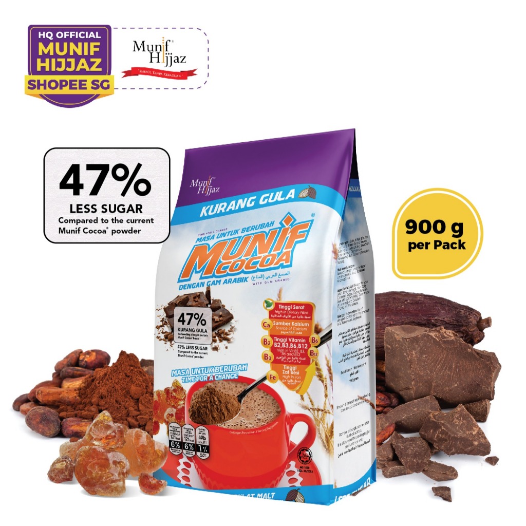 MUNIF COCOA ARABIC GUM 47% Less Sugar - 900GM PACK | Shopee Singapore