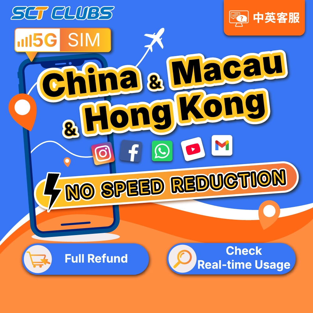 China & HongKong & Macau SIM Card 5G High Speed Internet 1-30Days 7GB ...