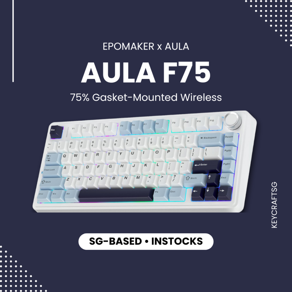 🇸🇬 AULA F75 75% Wireless Prebuilt Custom Mechanical Keyboard with Leobog Reaper Linear Switch ...