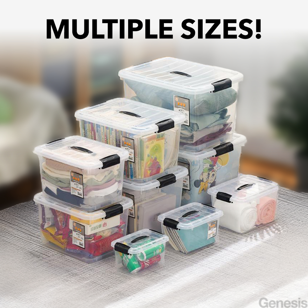 Homehub Storage Box Container Stackable Organiser Transparent Clear ...