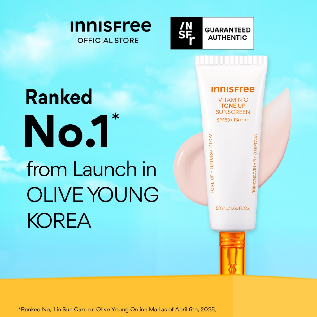 INNISFREE Vitamin C Tone Up Sunscreen SPF50+ PA++++ | Brightening ...