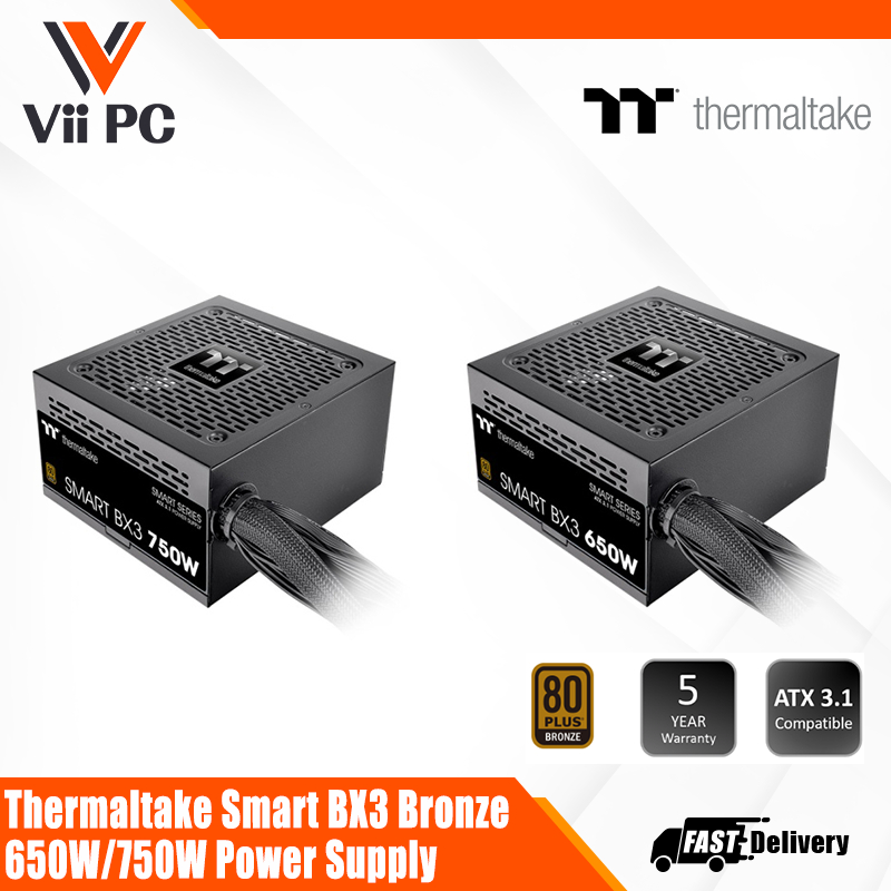 Thermaltake Smart BX3 Bronze 650W/750W 80 PLUS Bronze certified, non-modular PSU built to ATX 3. ...