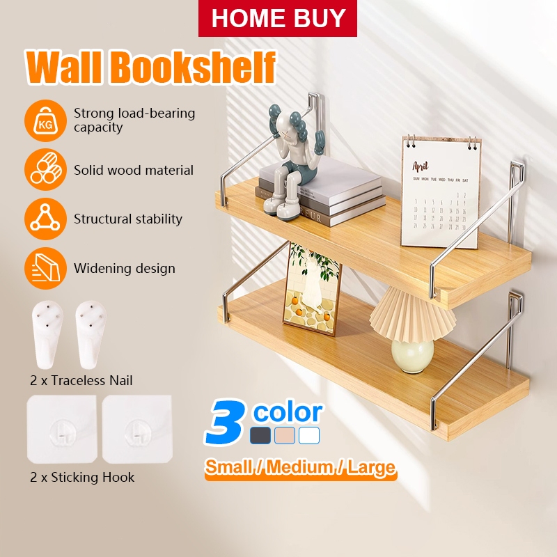 Wall Hanging Display Shelf Modern Ledge Shelf Wall Mounted Wood Storage ...