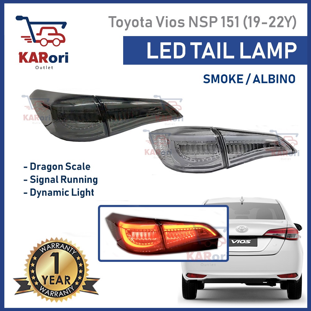 TOYOTA VIOS NSP151 (2019-2022Y) LED TAIL LAMP (2 PCS) / RUNNING LED ...