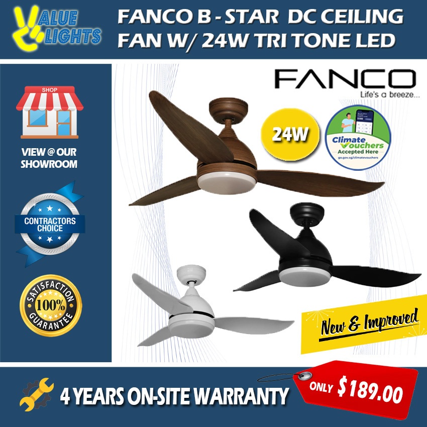[Climate Voucher] Fanco Best Value B Star DC Ceiling Fan with Remote ...