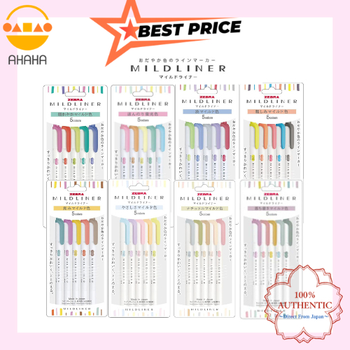 Zebra Mildliner Highlighters 5 Colors Set | Shopee Singapore