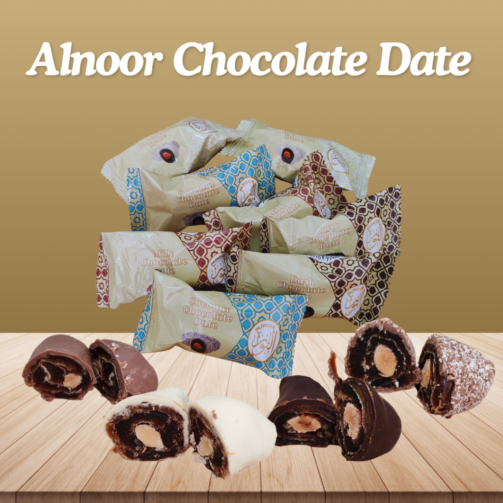 Alnoor Chocolate Dat/Chocolate Dubai/Coklat Kurma Badam/Coconut/White ...