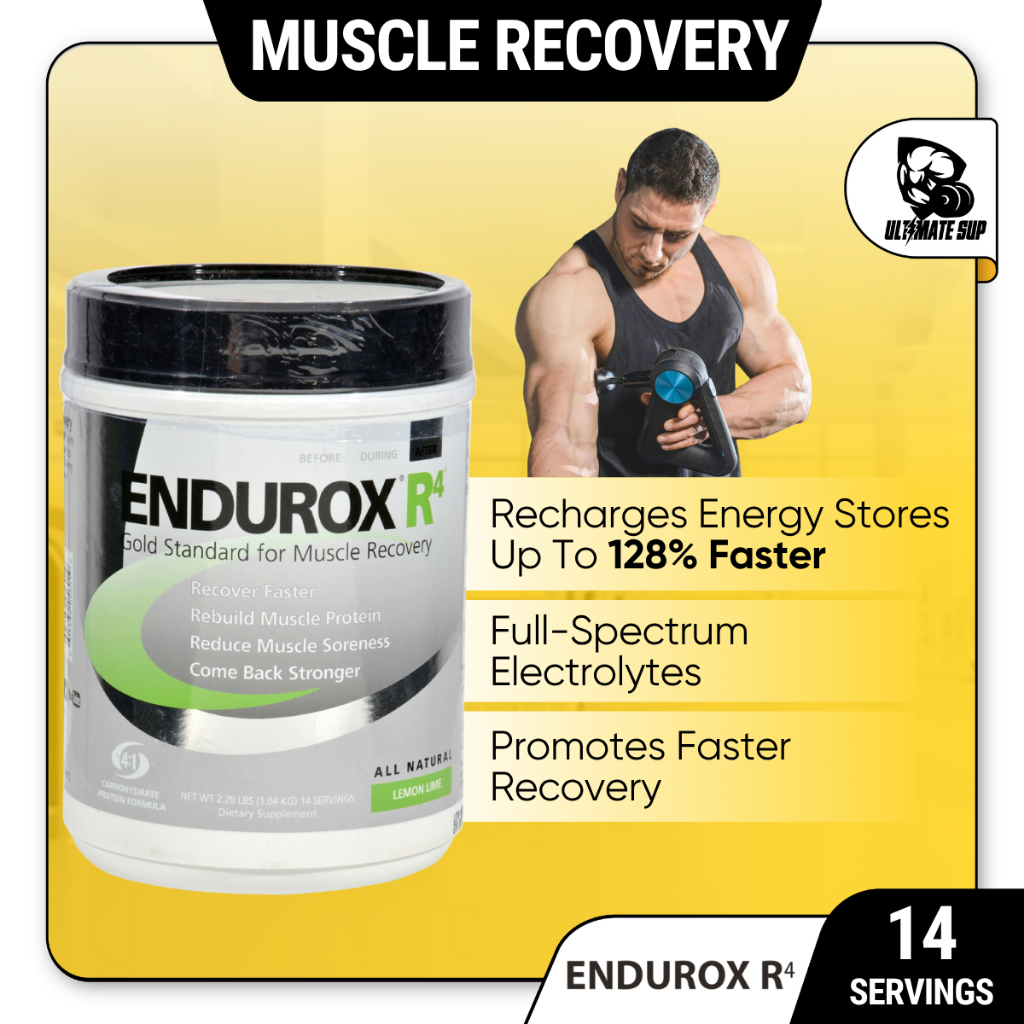 Endurox R4, Lemon Lime 2.29lb, Post Workout Recovery Drink, 4:1 Carb ...