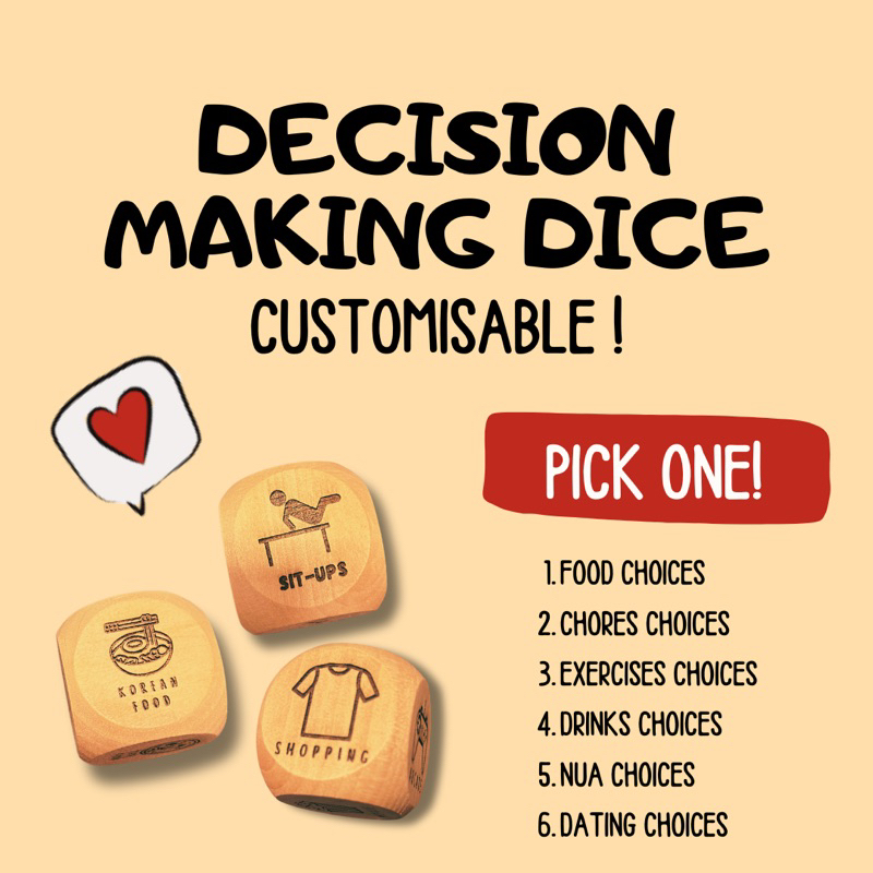 [SG] Customised Gift Dice Choice Personalised Workout Food Drinks ...