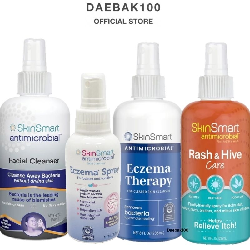 SkinSmart Antimicrobial Spray for Eczema, Acne, Bacteria, Backne, Rash ...