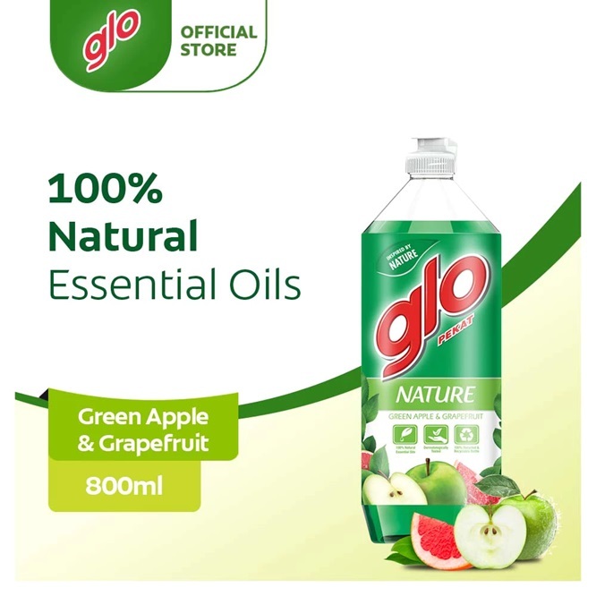 Glo Dishwashing Liquid - Green Apple & Grapefruit 800ML | Shopee Singapore