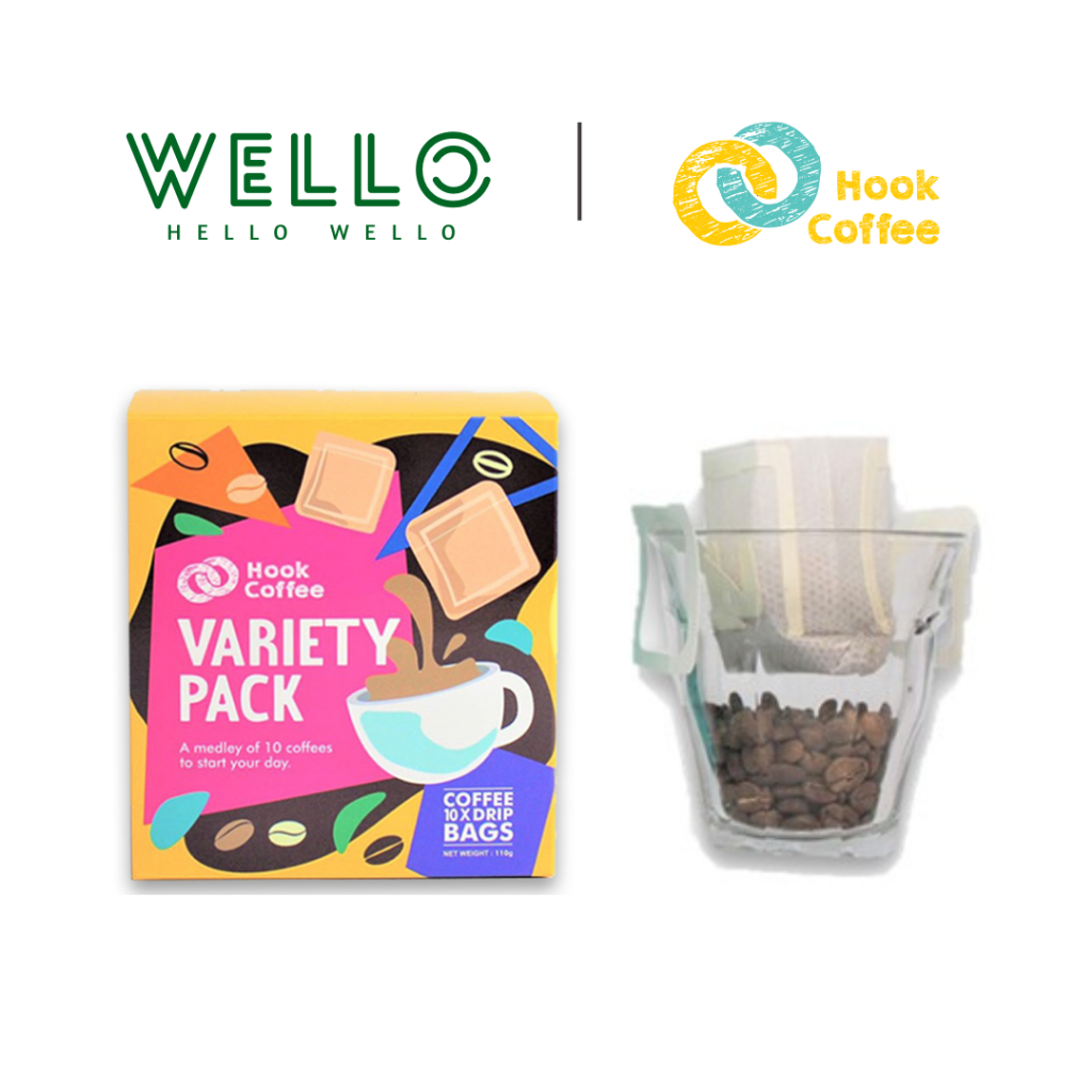Hook Coffee | Variety Pack 110G | Drip Bag Coffee | Arabica Coffee | Roasted in Singapore | 10 ...
