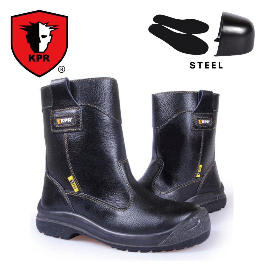 KPR L-805B High Cut Black Rigger Safety Boots (Steel Toecap & Steel ...