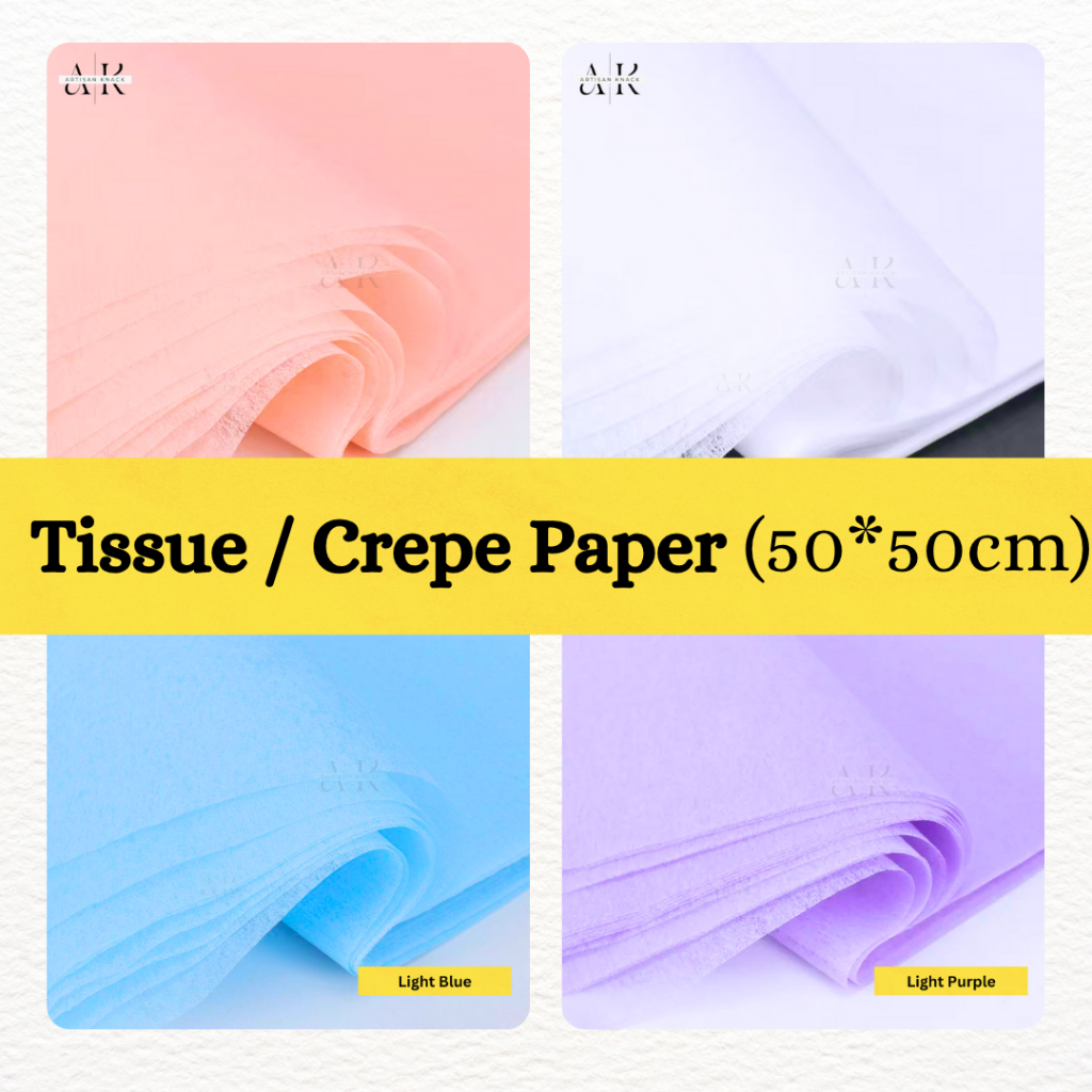🎨 [50*50, 38pcs] Tissue/ Crepe Paper for Flower Making | DIY Craft ...