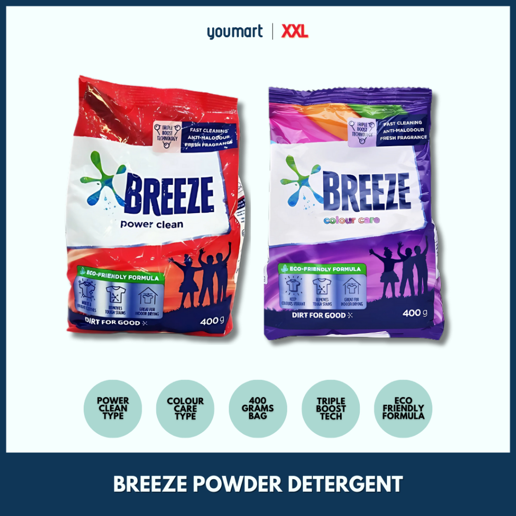 Breeze Powder Detergent • Power Clean / Colour Care • by XXL Store ...