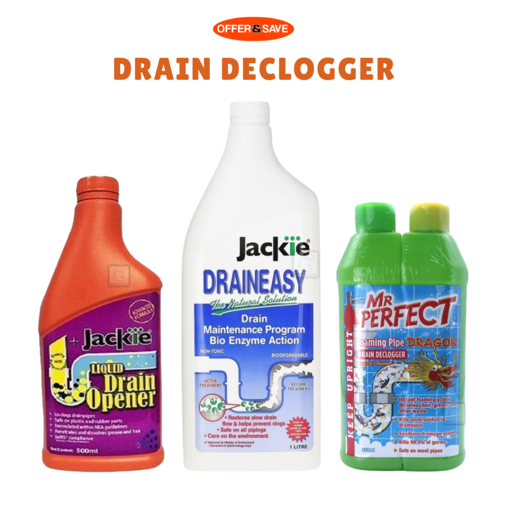 Jackie Mr Perfect Liquid Drain Declogger Dissolves Hair Grease Kills ...