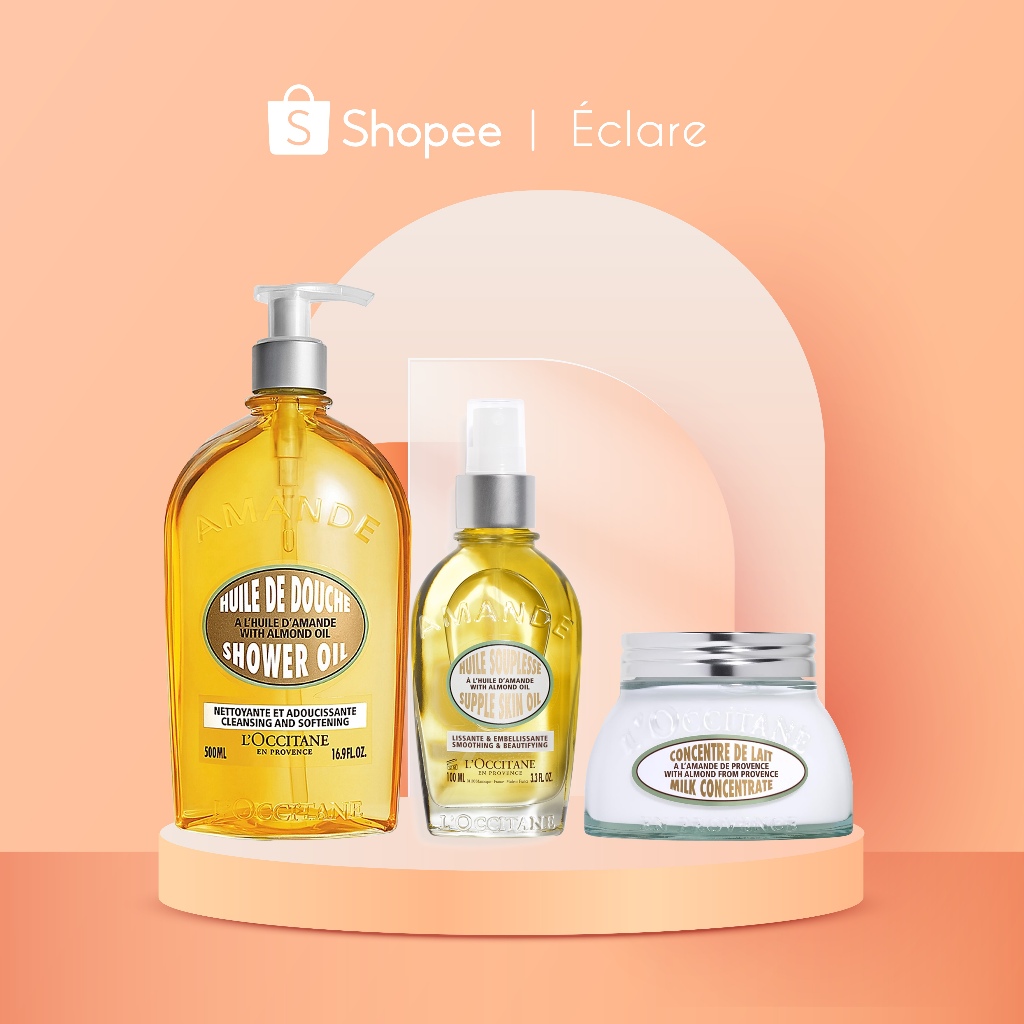 Shopee x L'Occitane 6.6 Brand Box - Almond Shower Oil + Almond Milk ...