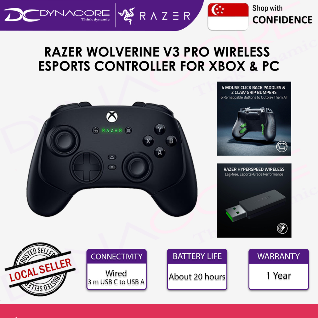 RAZER WOLVERINE V3 PRO WIRELESS ESPORTS CONTROLLER FOR XBOX & PC (1Y ...
