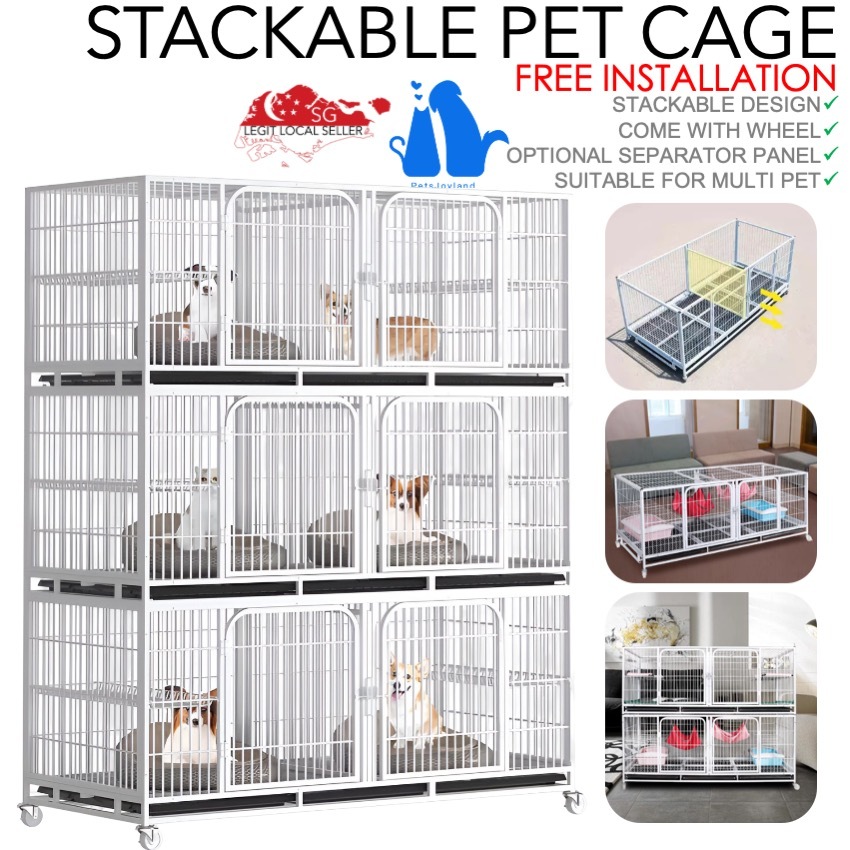 [STACKABLE LAYERED CAGE] Cat Cage Pet Cage Rabbit Cage Chinchilla Cage ...