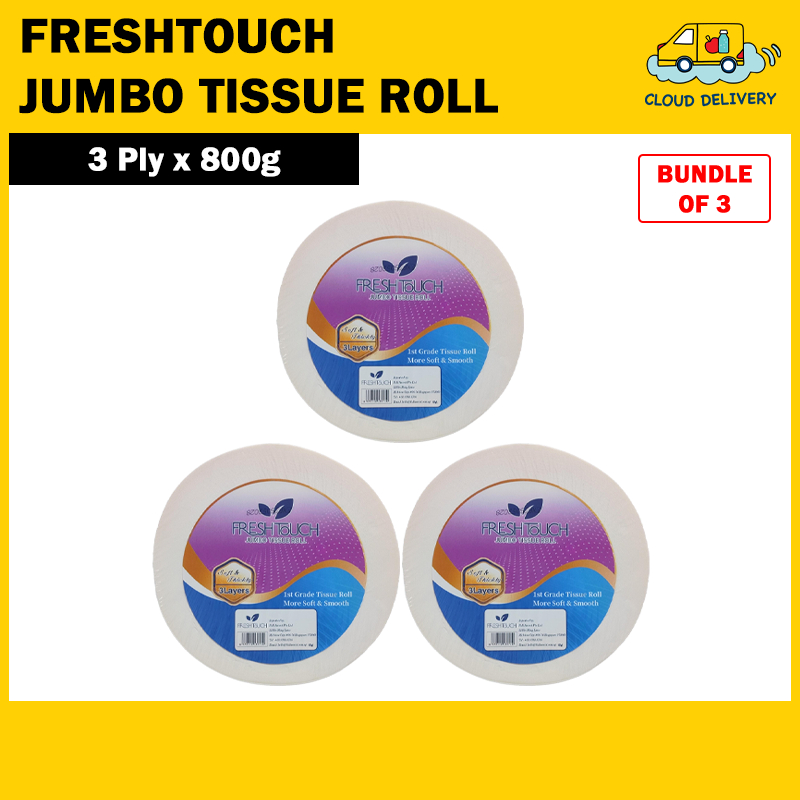 [Bundle of 3] FreshTouch Jumbo Tissue Roll (3 Ply x 800g) | Shopee ...