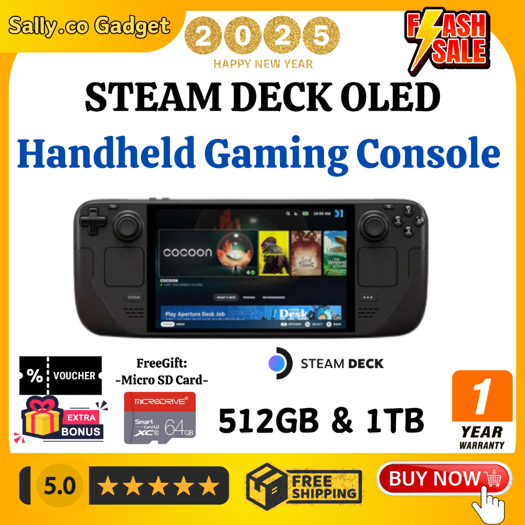 [ReadyStock]Steam Deck OLED Handheld Gaming Console 512GB & 1TB/1 Year ...