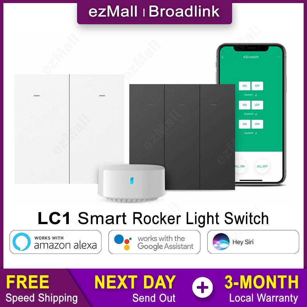 Broadlink Smart Rocker Switch LC1, Wireless RF 433 Light Switch Works ...