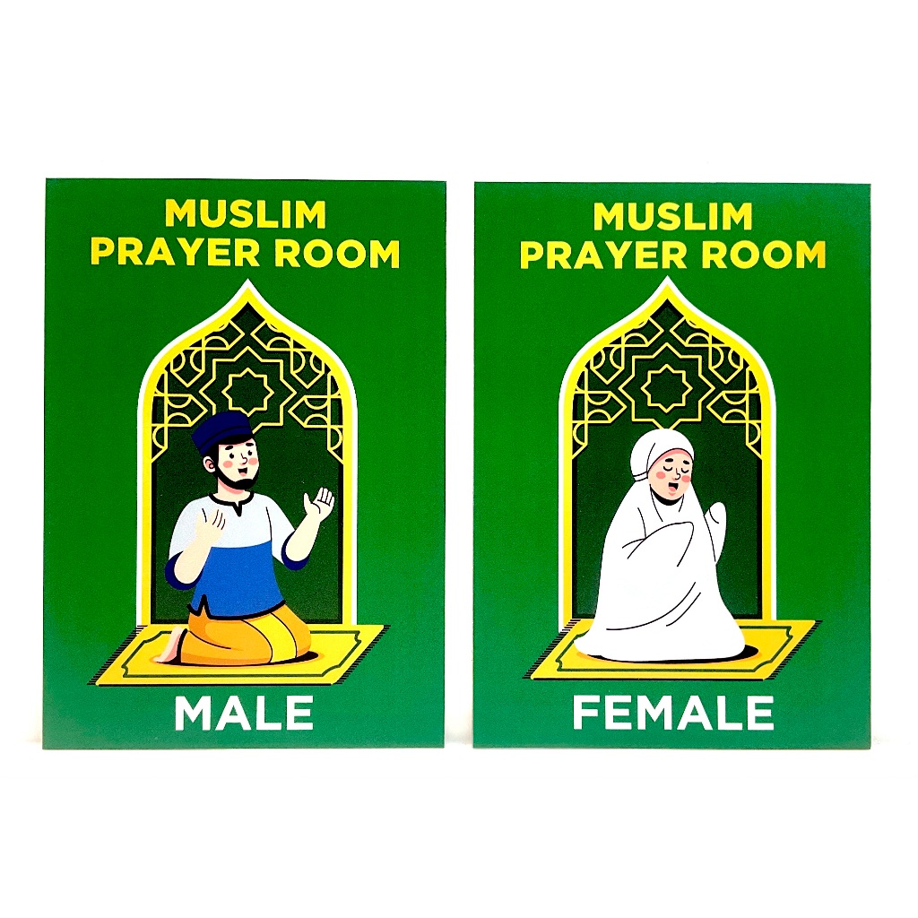 MUSLIM PRAYER ROOM MALE / FEMALE SIGN/SIGNAGE | 148mm x 210mm | NOTICE ...