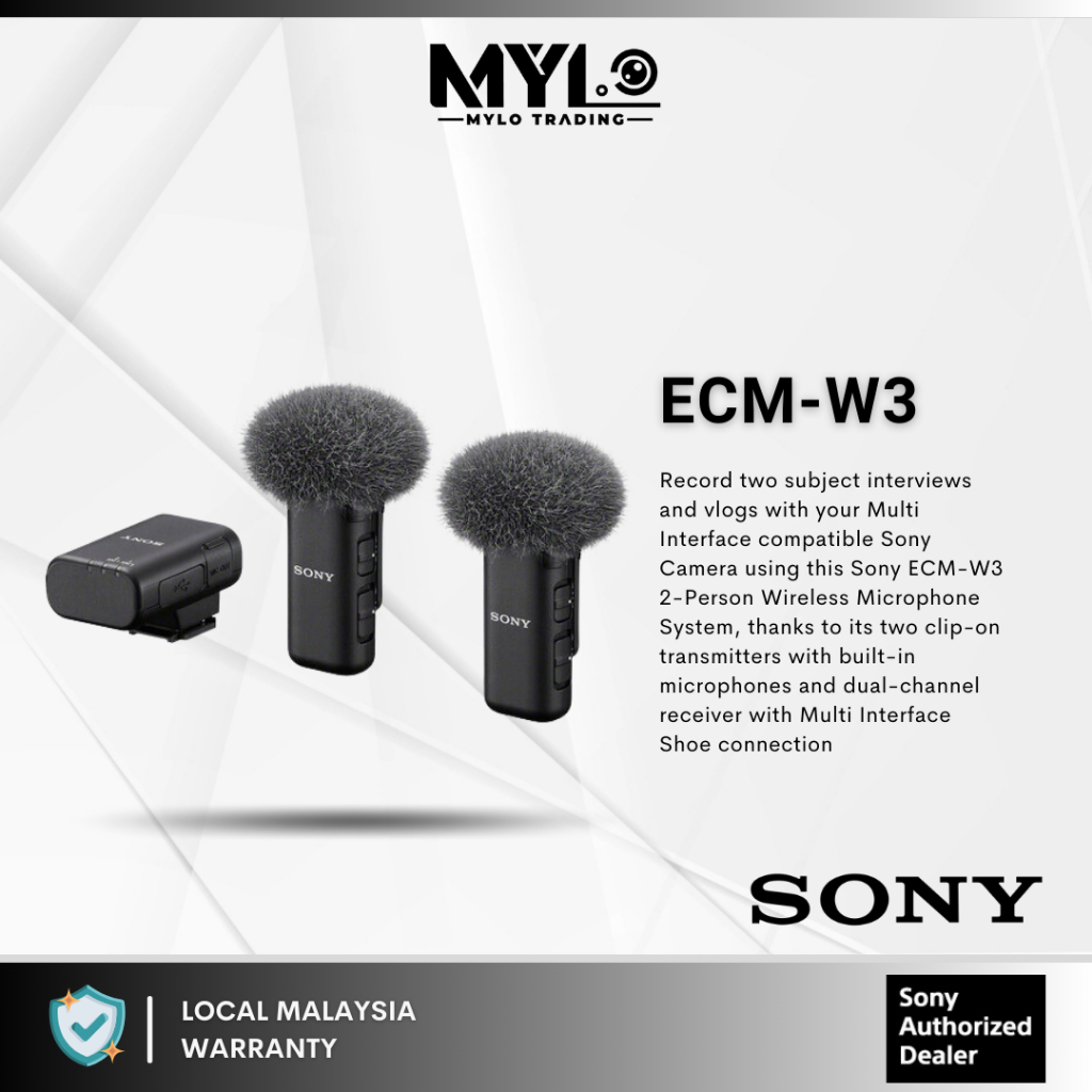 Sony ECM-W3 2-Person / ECM-W3S Wireless Microphone System with Multi Interface Shoe | Shopee ...