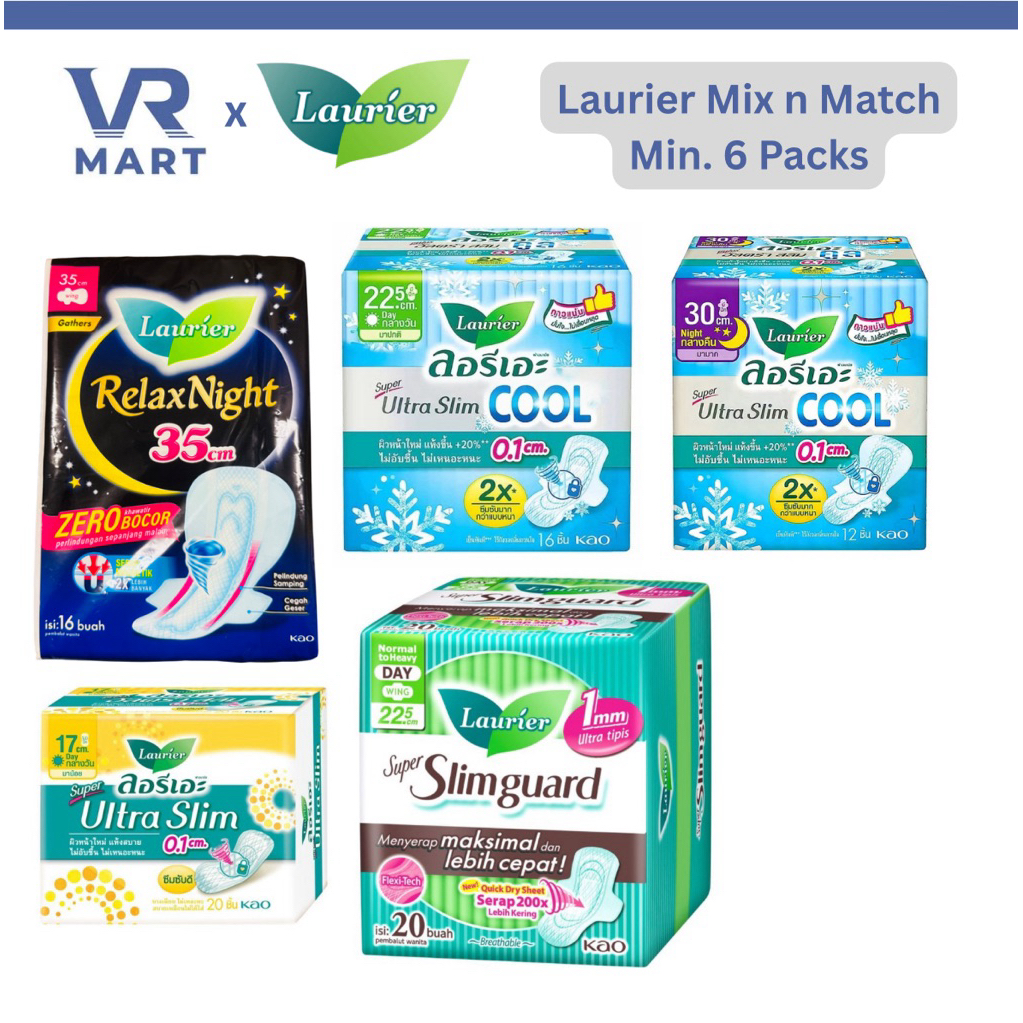 [MIN. 5 PACKS] Laurier Sanitary Pads / Super Slimguard / Relax Night ...